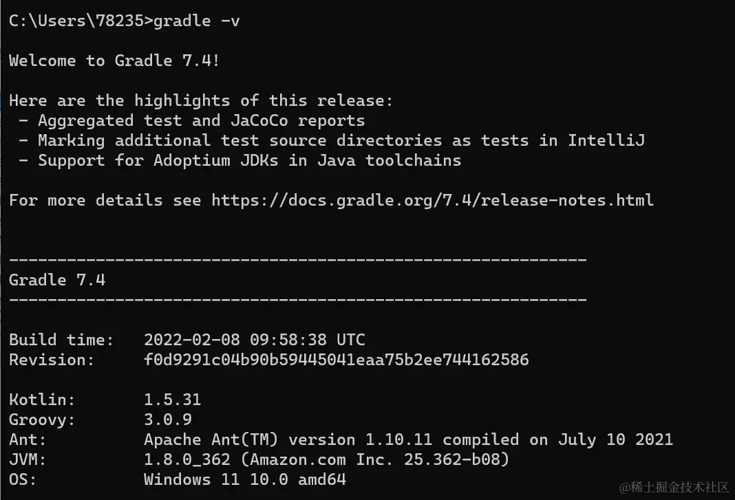 Gradle7.4安装与基本使用一.前言二.下载Gradle三.Gradle镜像源-全局级配置四.配置Gradle wr - 掘金
