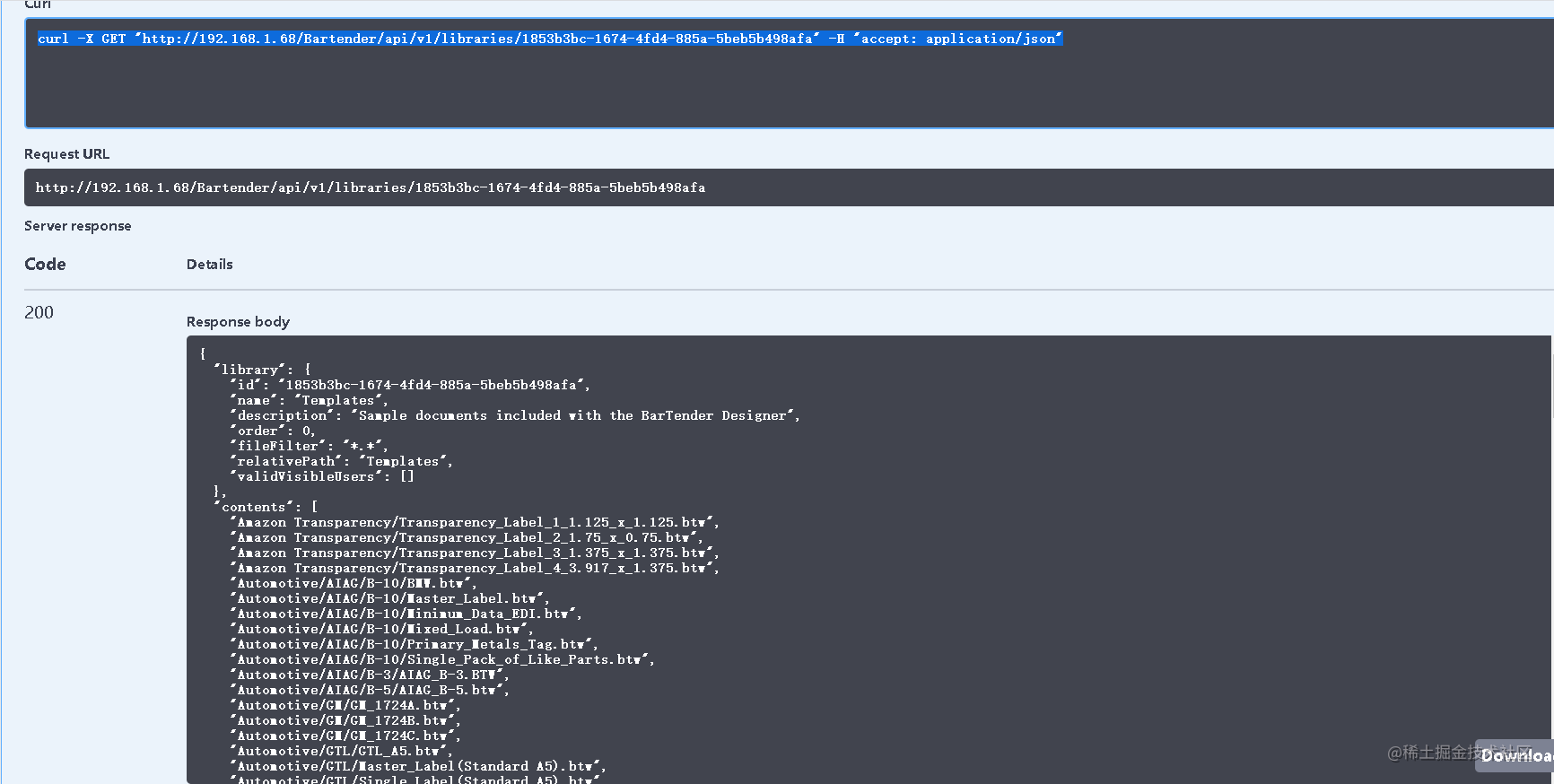 Bartender Http方式调用打印 - 掘金
