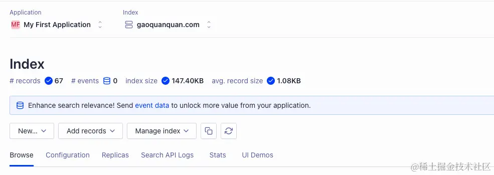 Hexo 集成 Algolia 实现站内搜索前言 虽然现在博客文章还不多，但没有搜索功能找起文章来还是很费力。 对于 h - 掘金