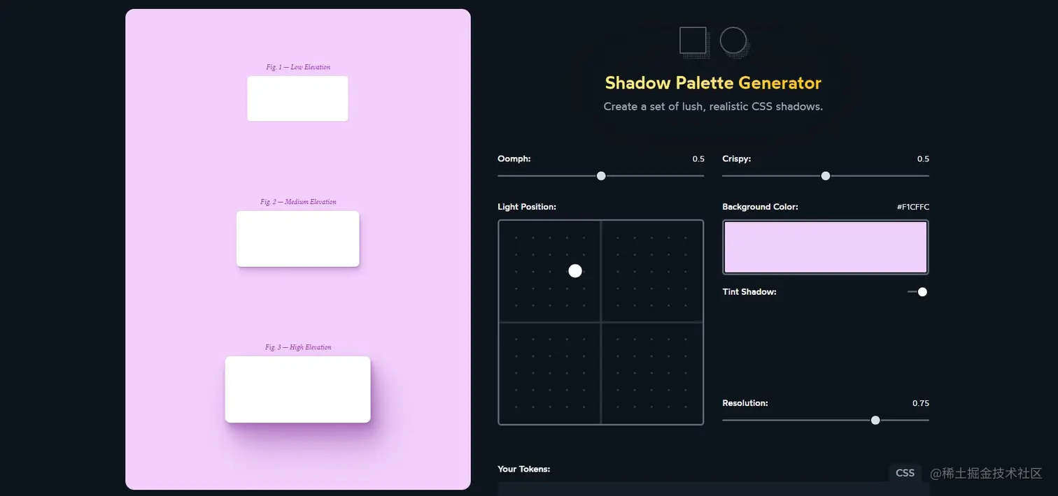 7 个不可思议的 CSS 阴影生成工具，让你的应用更具吸引力！网页设计中，CSS阴影(shadow)是一个非常重要的元素 - 掘金