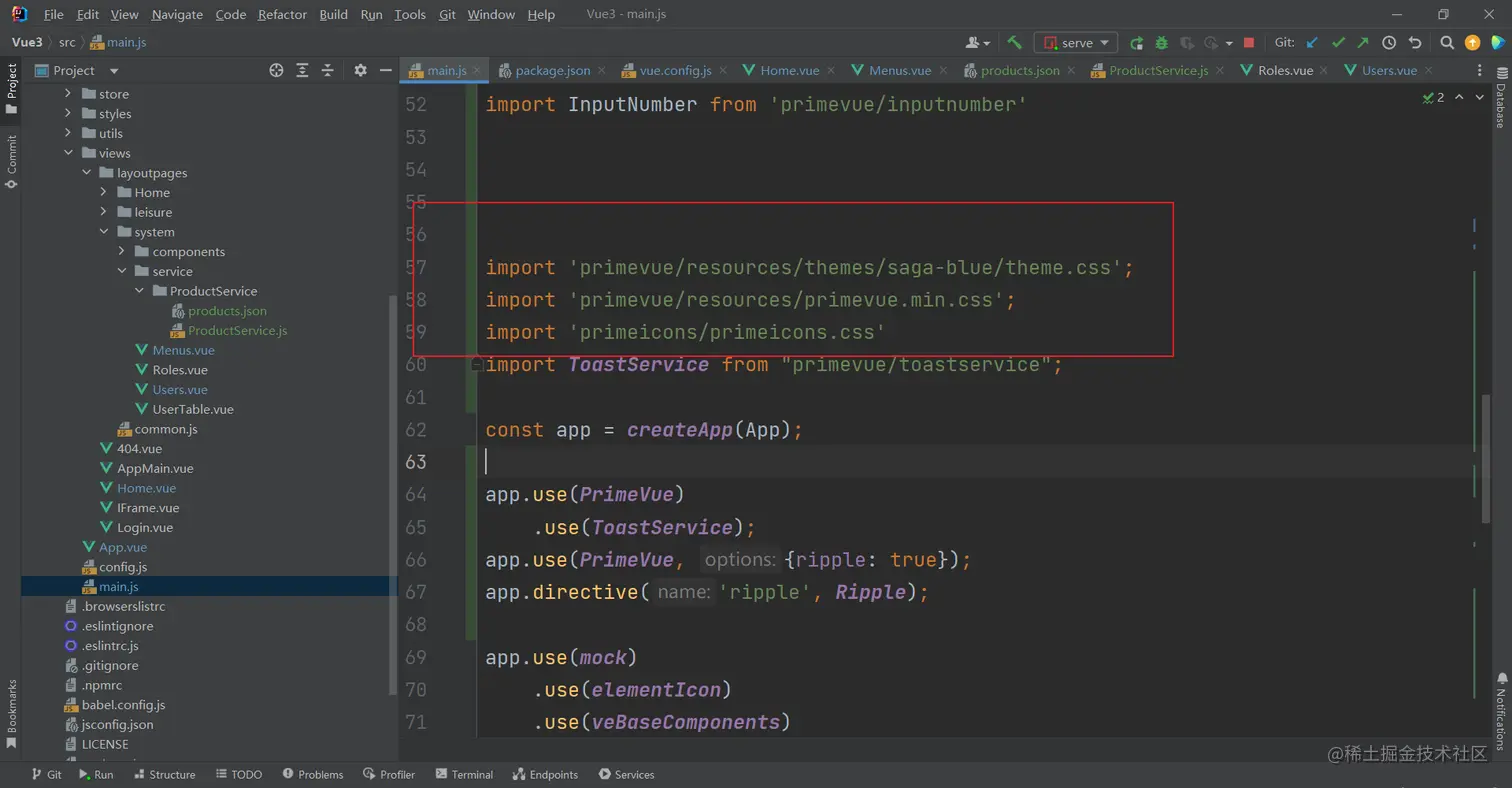 PrimeVUE的使用1、进入官网 PrimeVUE的官网 2、引入依赖 3、vue项目全局注册 3.1、在main.j - 掘金