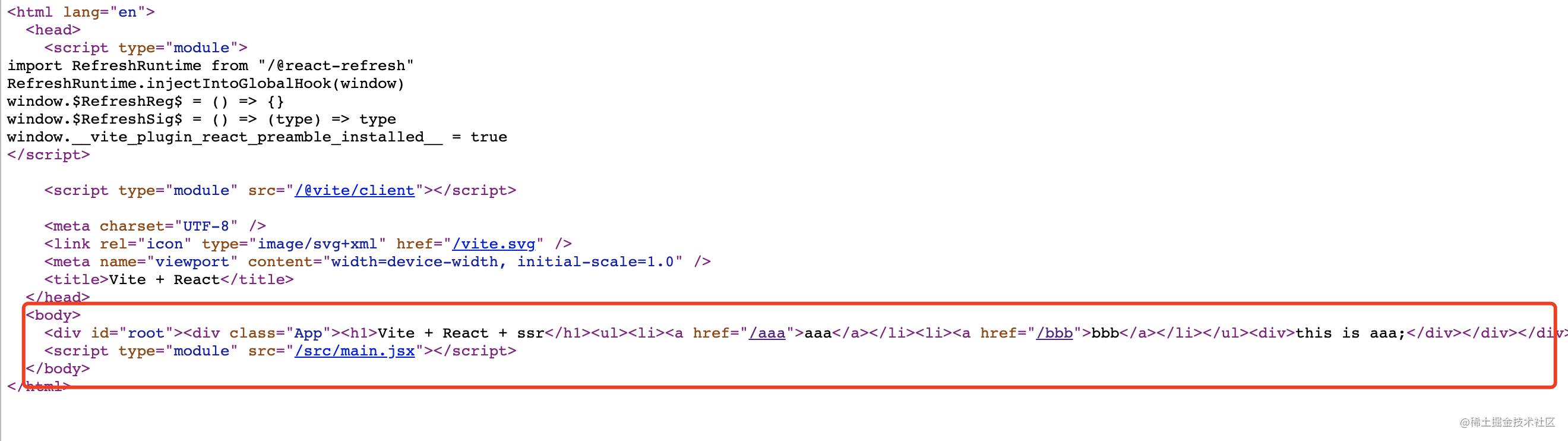 从0实现vite+react的ssr服务端渲染 - 掘金