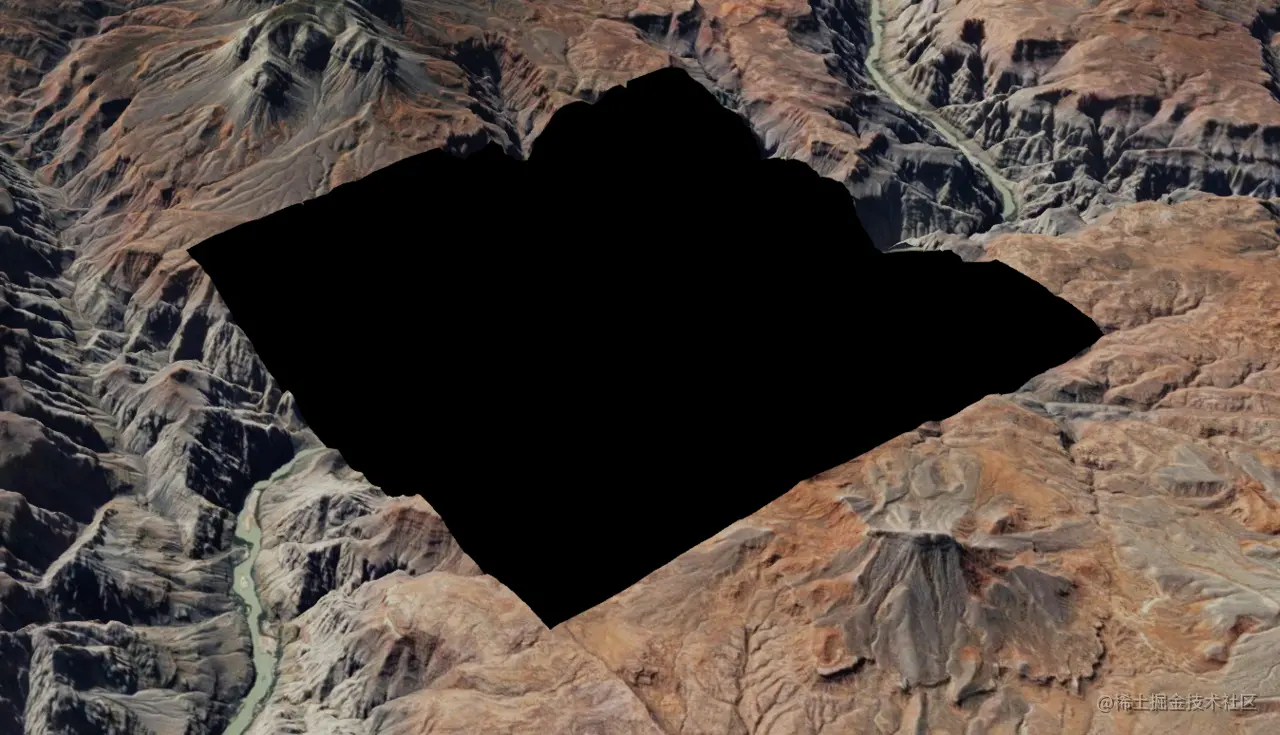Cesium专栏 地形开挖关于地形开挖 地形开挖就是在地形表面，开挖出一定范围的区域，用于显示地形下的场景，经常用于城市 掘金