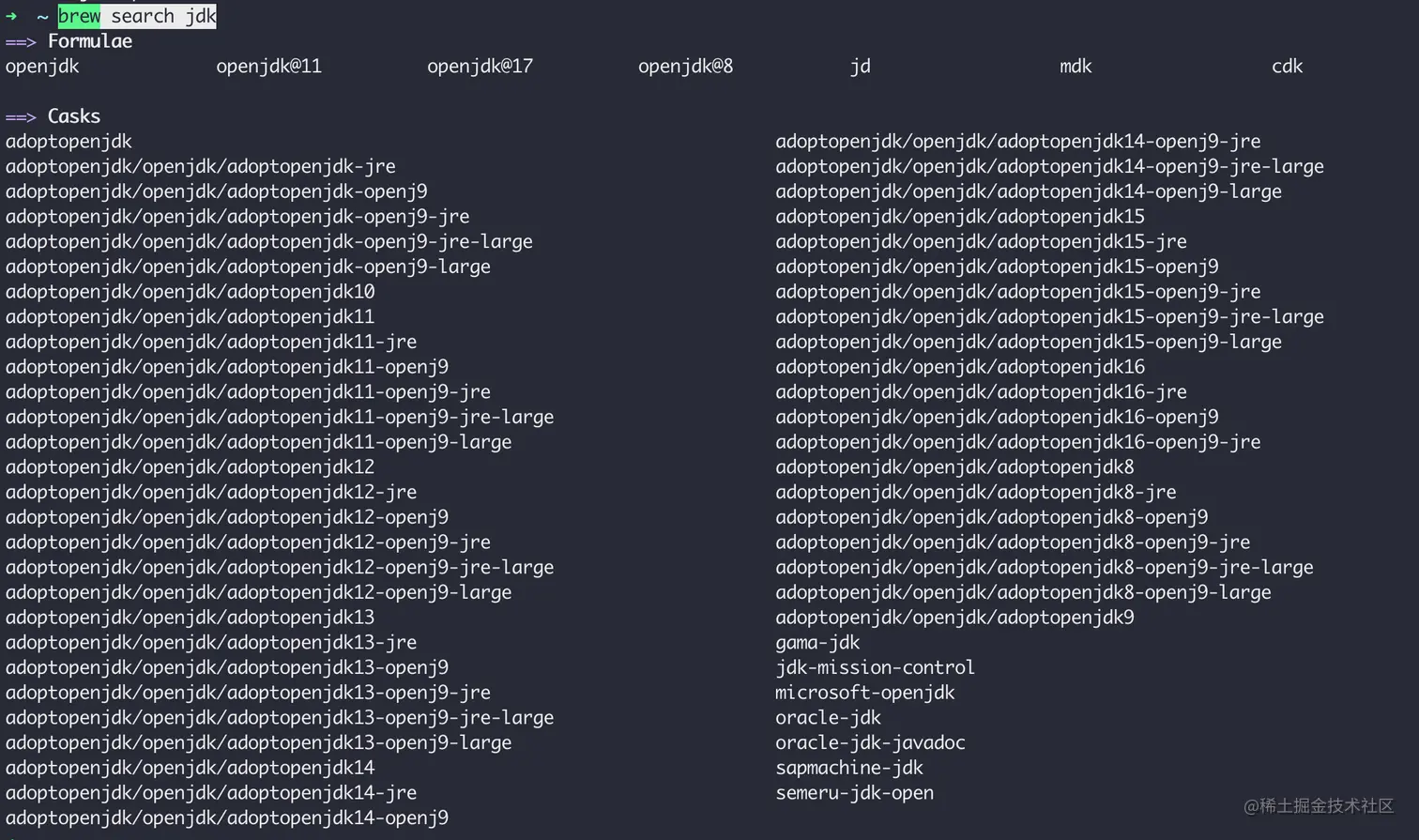 切换JDK版本只需一行命令文章从 如何安装brew、如何通过brew安装JDK、通过一行命令切换JDK版本三个部分内容来 - 掘金