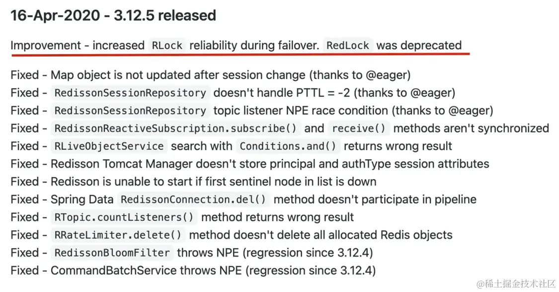 面试官：分布式锁最终解决方案是RedLock吗？为什么？RedLock 是 Redis 分布式锁的一种实现方案，由 Re - 掘金