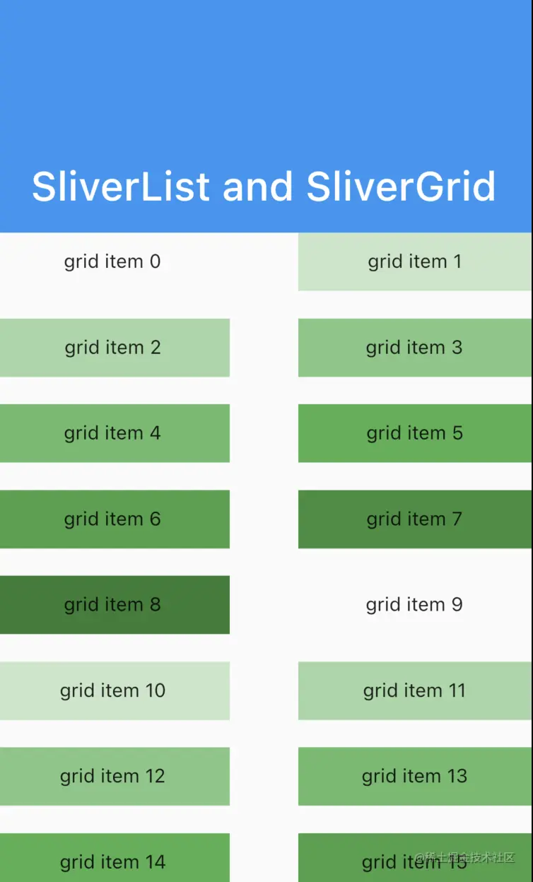 flutter系列之:使用SliverList和SliverGird在上一篇文章我们讲解SliverAppBar的时候有 - 掘金