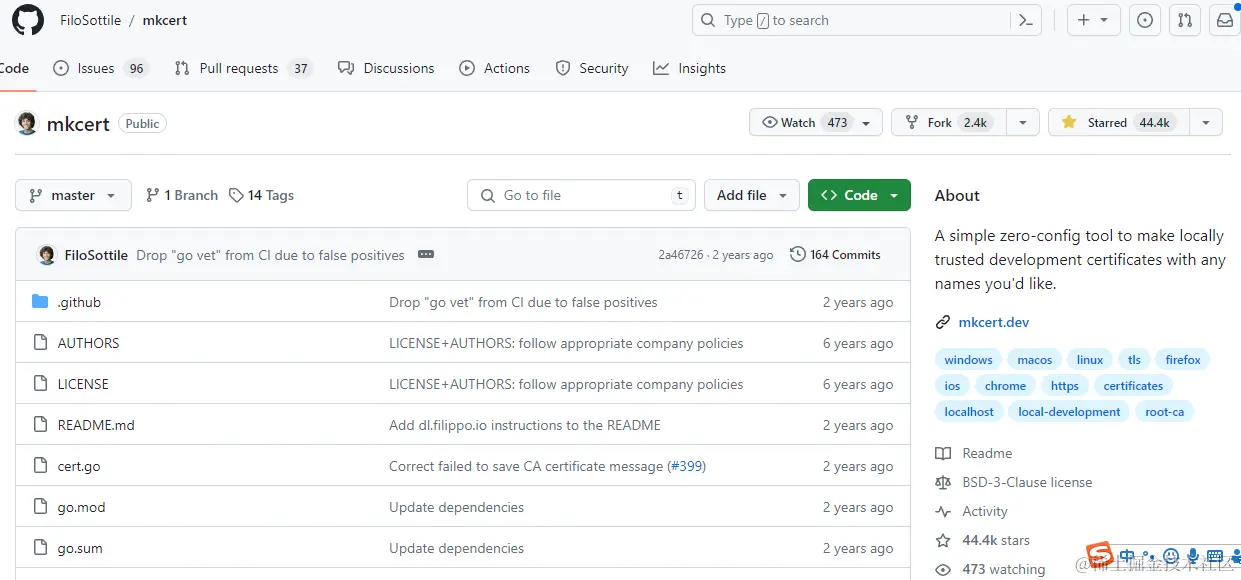 mkcert的安装和使用，5分学会在本地开启localhost的https访问方式mkcert官方仓库地址：https: - 掘金