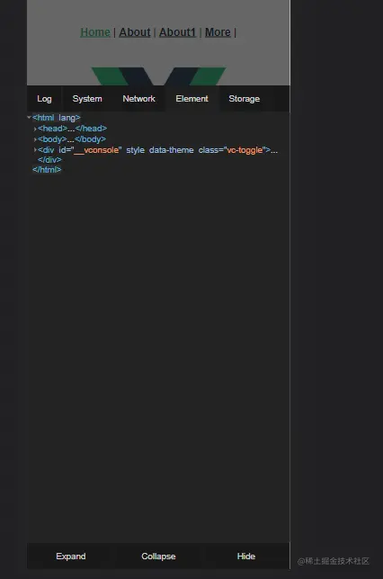 移动端调试神器vconsole使用详解平时在web应用开发过程中，我们可以console Log去输出一些信息或者看接口 掘金