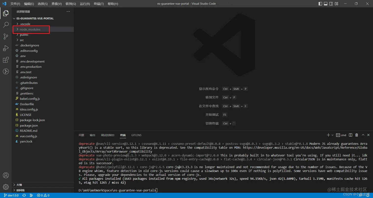 解决vscode启动vue项目报错：‘vue Cli Service‘ 不是内部或外部命令，也不是可运行的程序 或批处理文件。 掘金