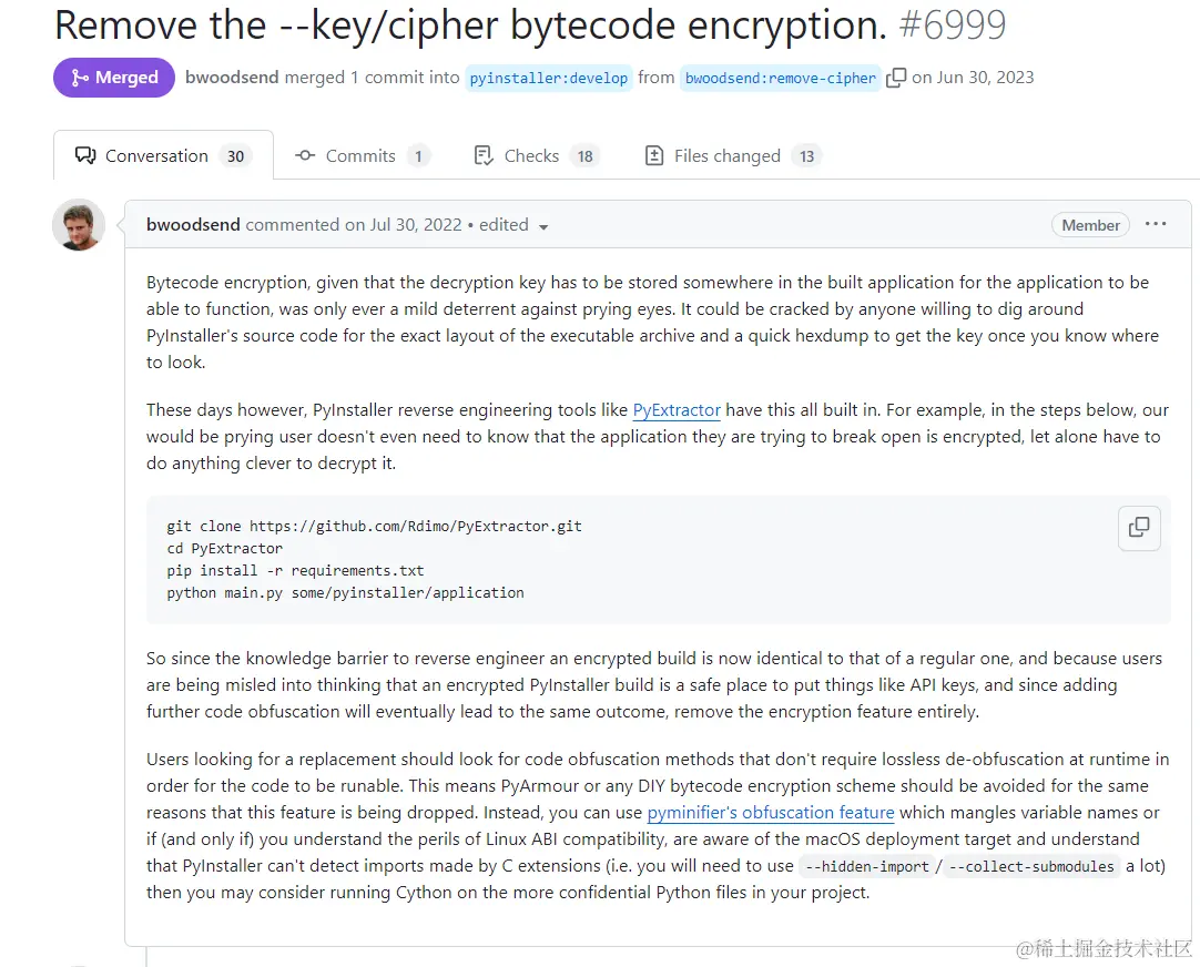 加密护盾：保护你的Python .exe程序免受反编译的利器防止 `Python` 可执行文件（.exe）被反编译是一项 - 掘金