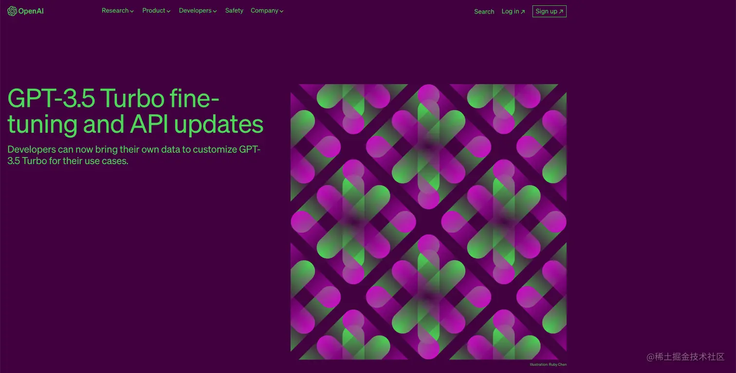 官方下场，GPT-3.5 推出微调功能，支持打造专属ChatGPT8月23日凌晨，OpenAI在官网宣布，推出GPT-3 - 掘金