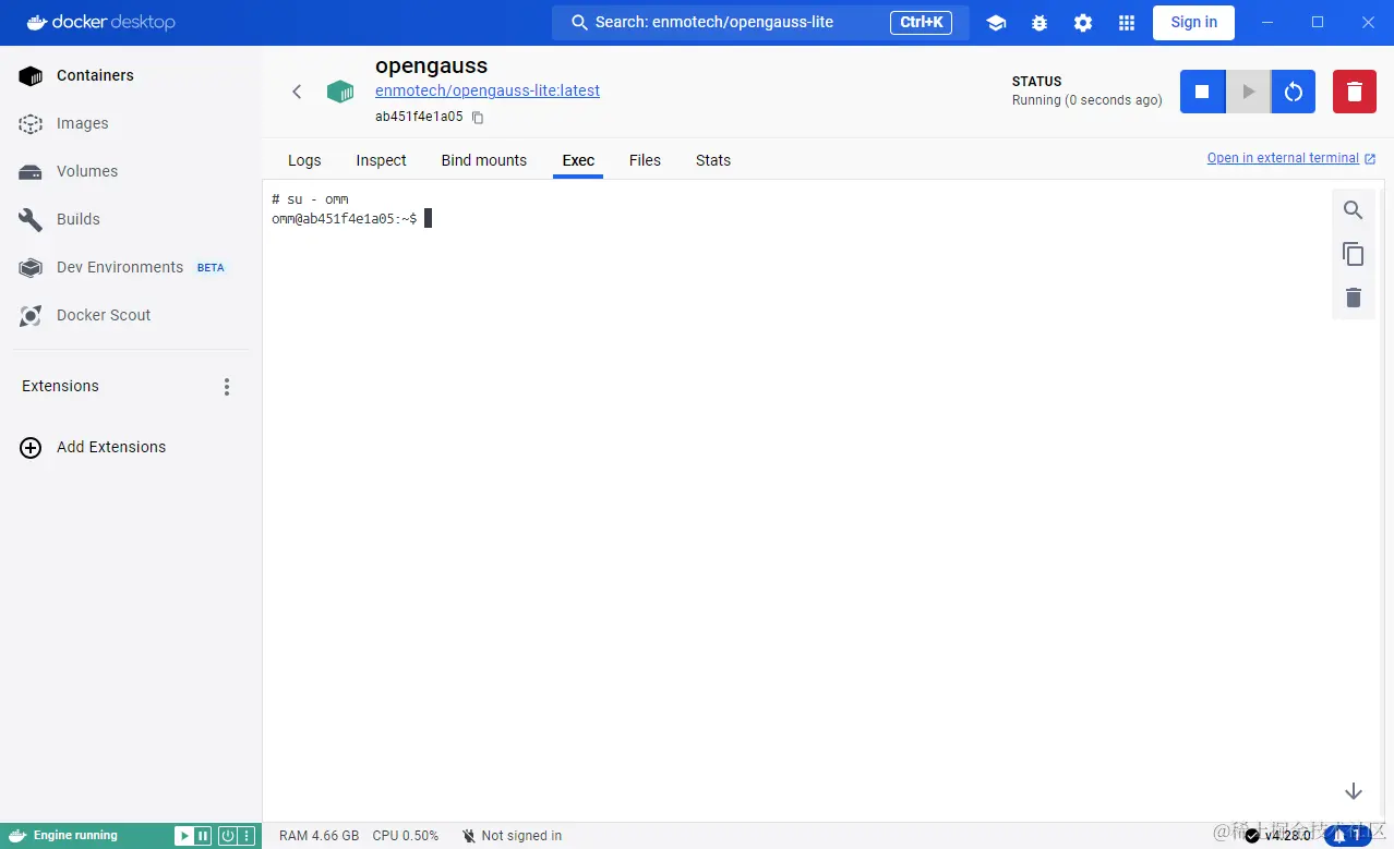 windows系统通过docker使用OpenGauss数据库 - 掘金