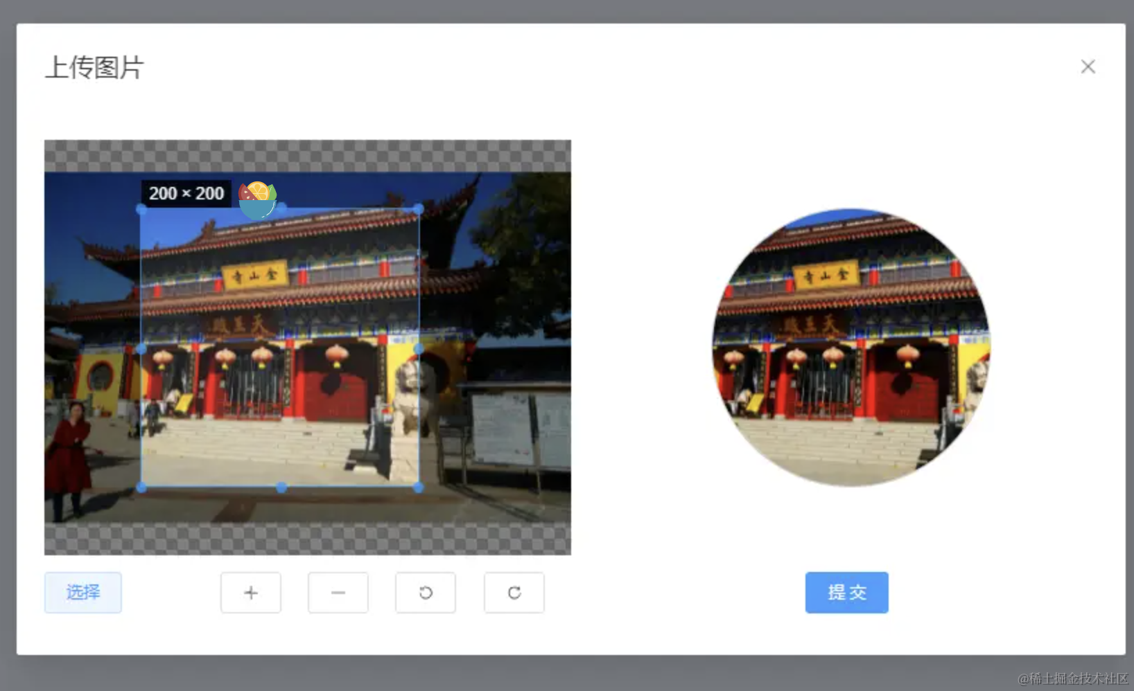 Vue图片裁剪组件推荐vue Cropper，功能丰富可拓展官网地址：vue Cropper Npm 1安装引入 掘金