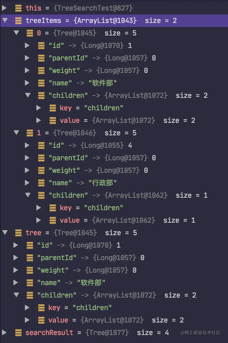 别再重复编码了，这个通用树型节点工具类代码拿去用！可以看到上图中的部门层级结构就像一颗树一样，有一个根级节点，其下有多个 - 掘金