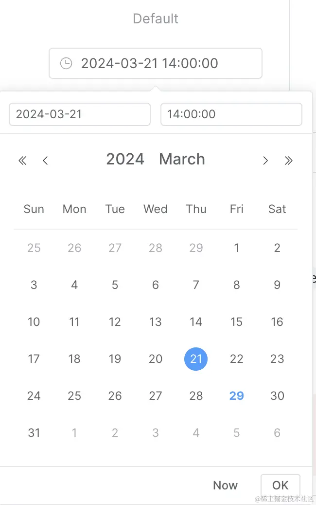 element plus --DateTimePicker日期时间选择器DateTimePicker日期选择器：date - 掘金
