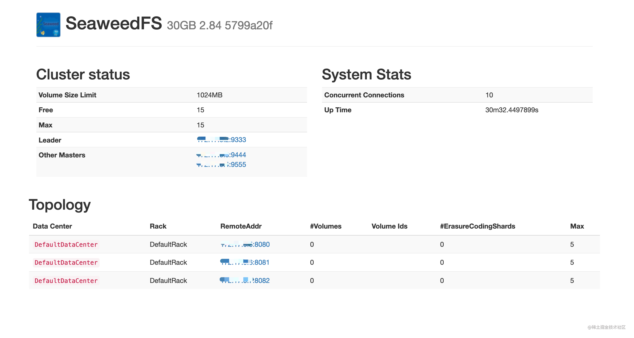 Seaweedfs-支持存储海量小文件的分布式文件系统 - 掘金