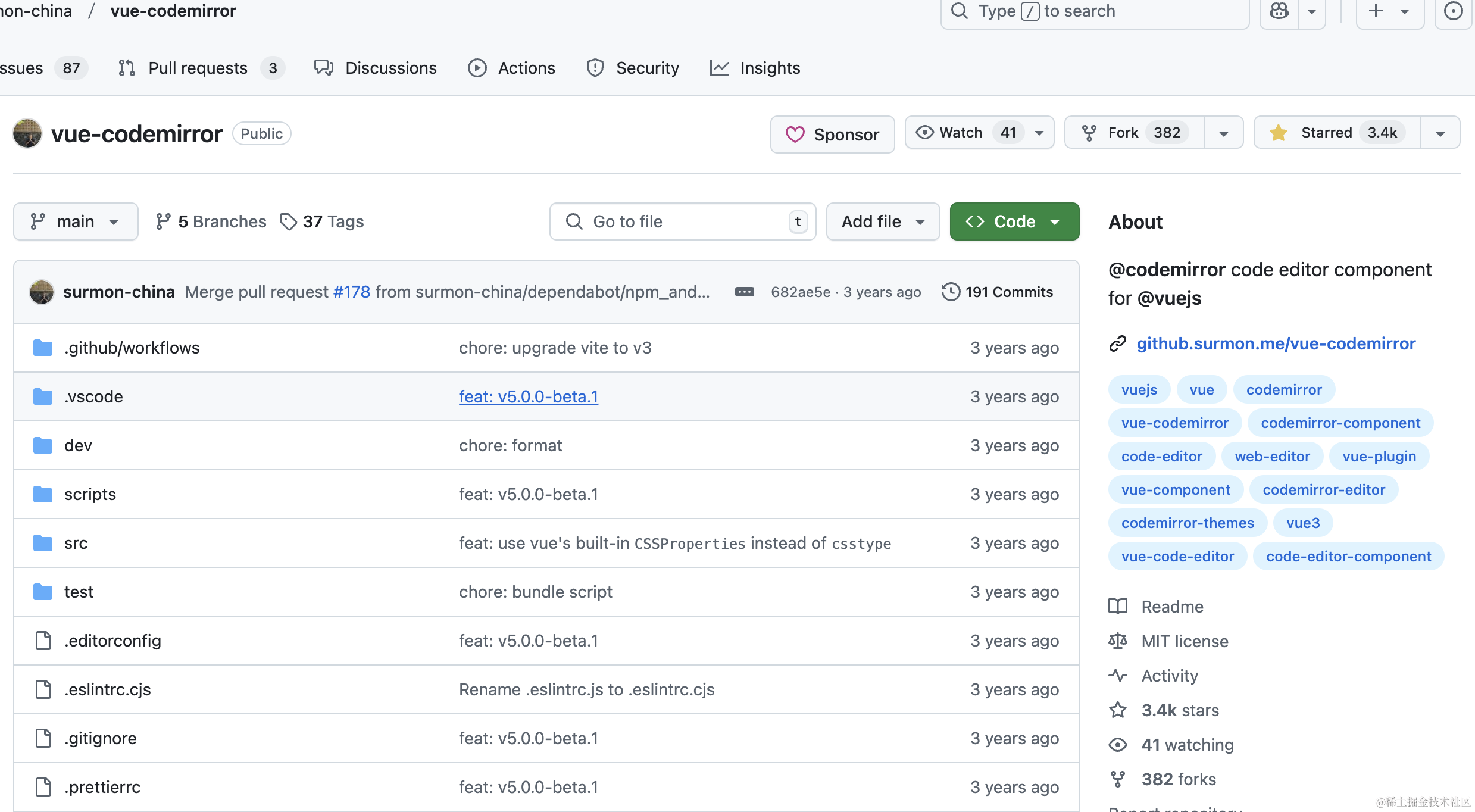 Codemirror编辑器中引入其他语言支持的方式官方仓库地址：https://github.com/surmon-ch - 掘金