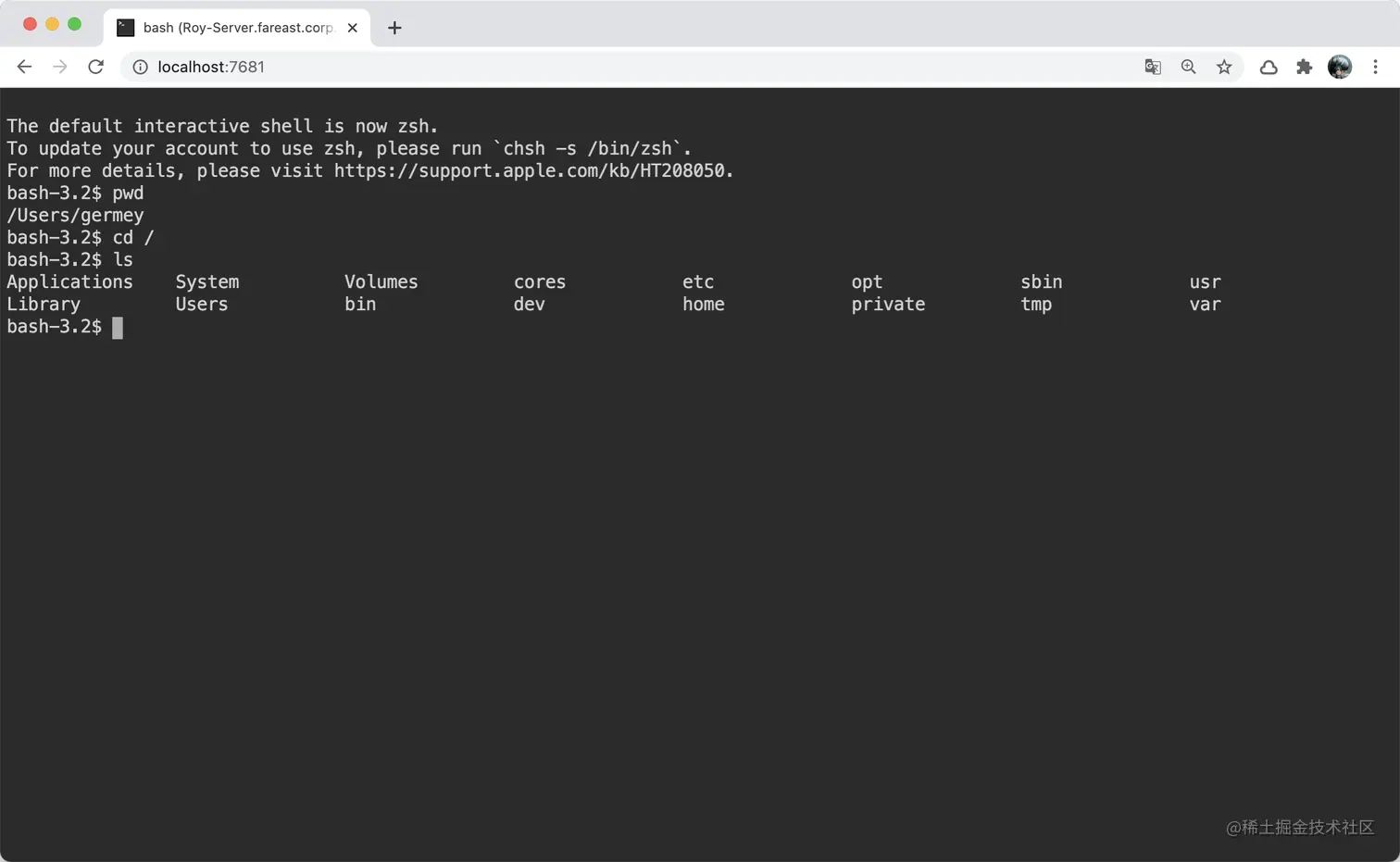 在浏览器里面运行命令行，真香！上一篇我写过一篇《万物皆可 API》，这个项目就是把一些脚本的执行结果输出到了网页里面。 - 掘金