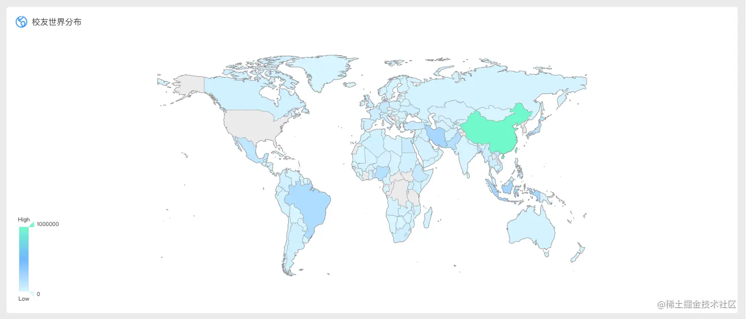 Vue 项目中使用 ECharts 来绘制世界地图和中国地图最近公司项目中需要使用 ECharts 来展示世界地图和中国 - 掘金