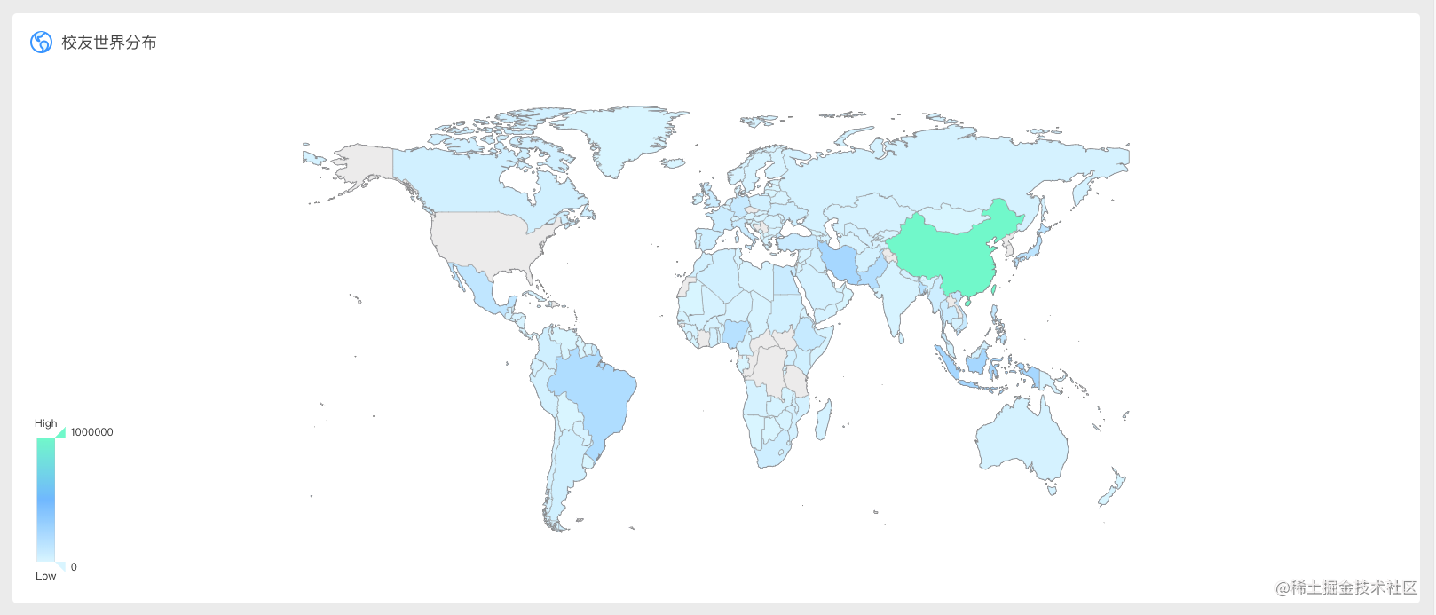 Vue 项目中使用 ECharts 来绘制世界地图和中国地图 - 掘金