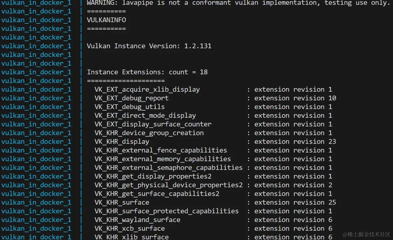 如何在Docker中使用Vulkan？在一些环境中，Vulkan的安装和配置可能会比较麻烦，在Docker中具备使用Vu - 掘金