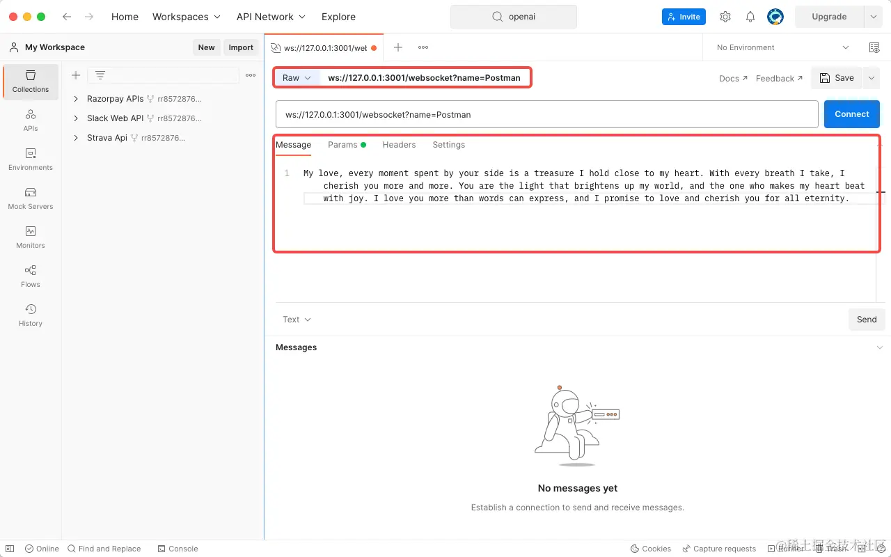 Postman 如何进行 Websocket 接口测试WebSocket WebSocket 协议通常用于实现 Web - 掘金