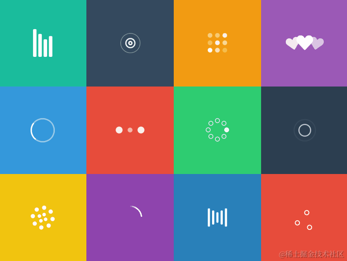 超干货 CSS3/SVG Loading动画集合随着css3实现各种炫酷动画效果越来越流行。今天给大家推荐一些css3和 - 掘金