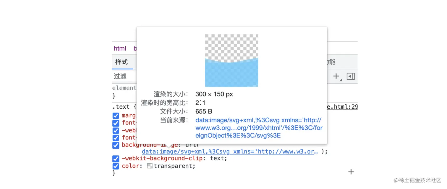 CSS & SVG foreignObject 实现文字镂空波浪动画之前看过一篇文章：CSS 奇技淫巧 | 妙用混合模式 - 掘金