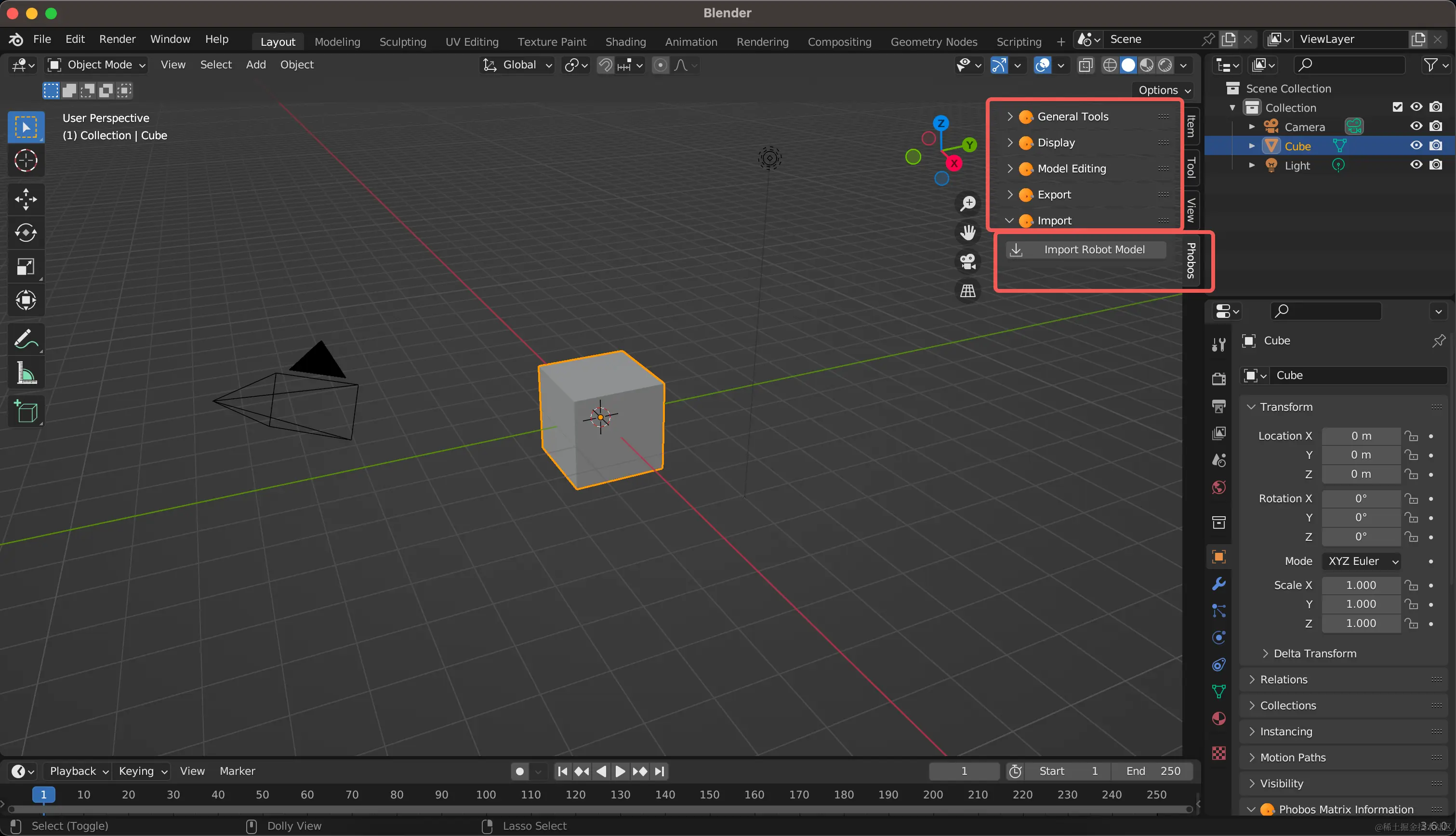 Blender系列 -- 配置URDF简介 在 Blender 中，默认是不支持 URDF 文件导入的，这个需要安装第三 - 掘金