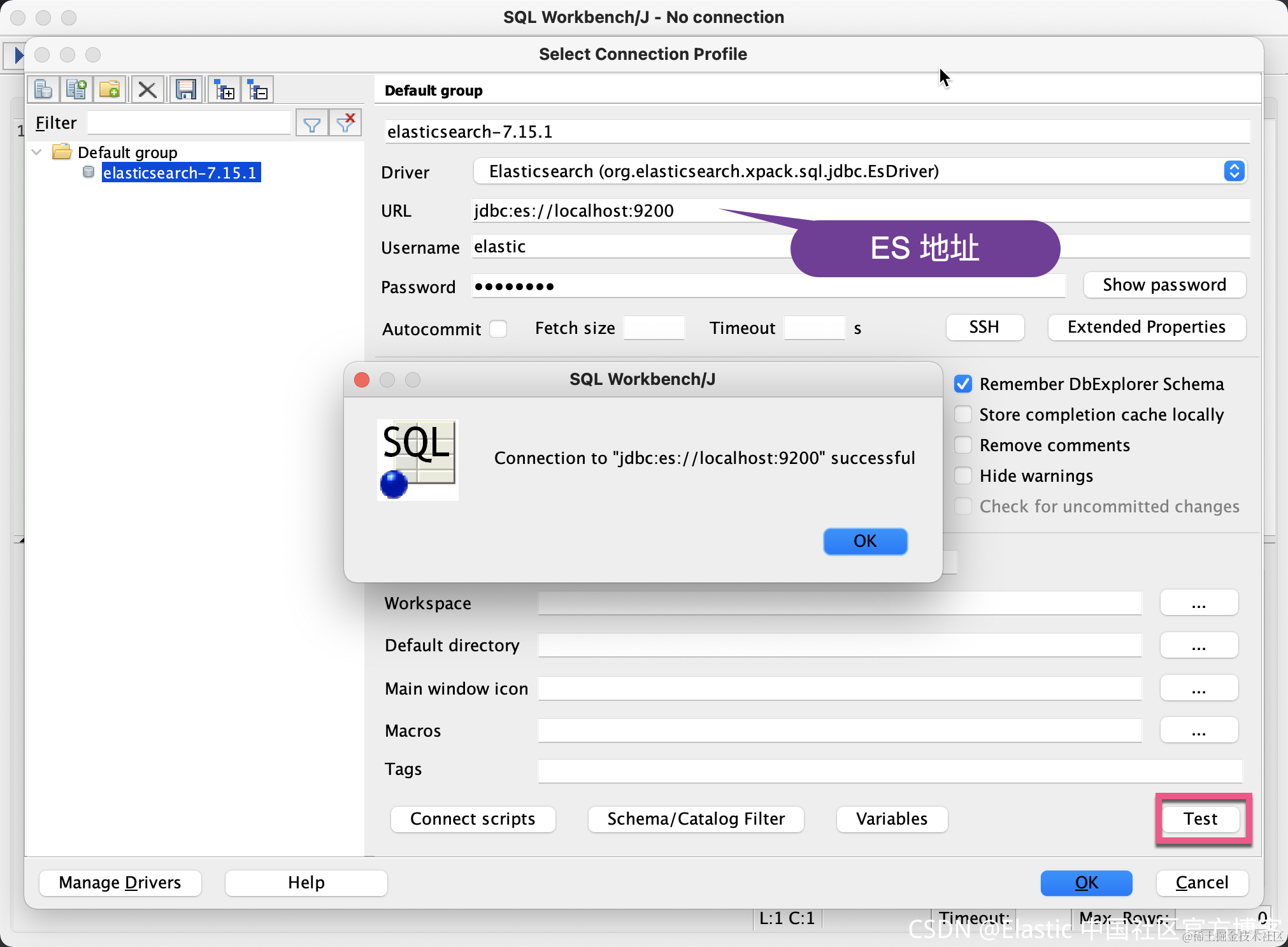 Elasticsearch：使用 JDBC client 连接到 Elasticsearch我详细地描述了如何使用 SQ - 掘金
