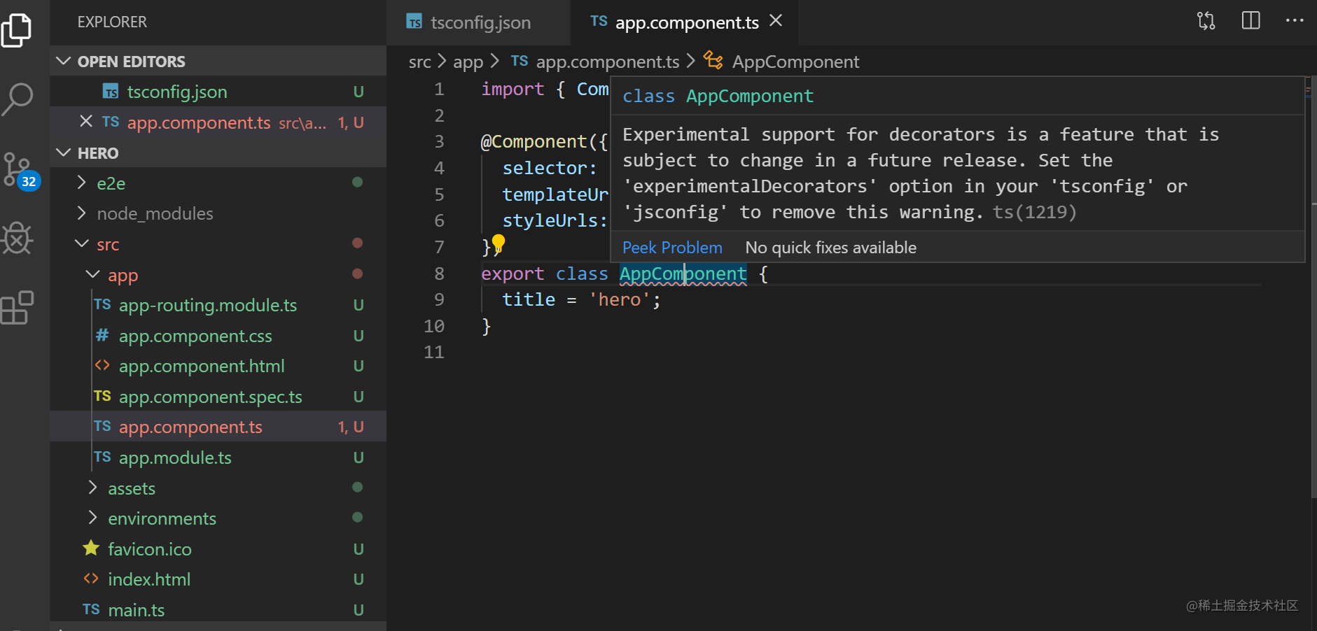 How do I handle @decorators warnings when Angular projects open in Visual Studio Code - Moment ...