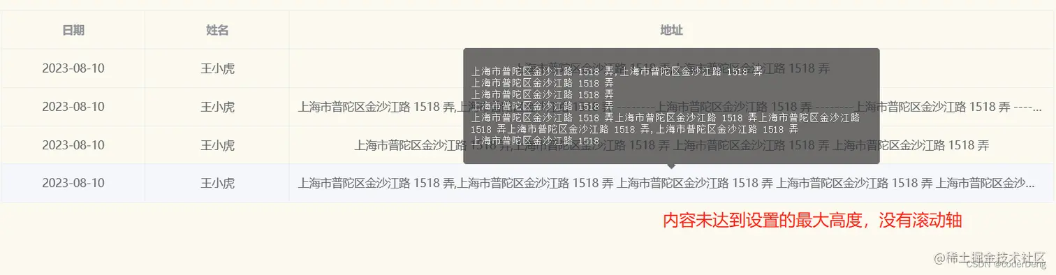 Element Table组件实现show Overflow Tooltip效果，解决一些自带show Overflow Tooltip不能实现的效果。 掘金