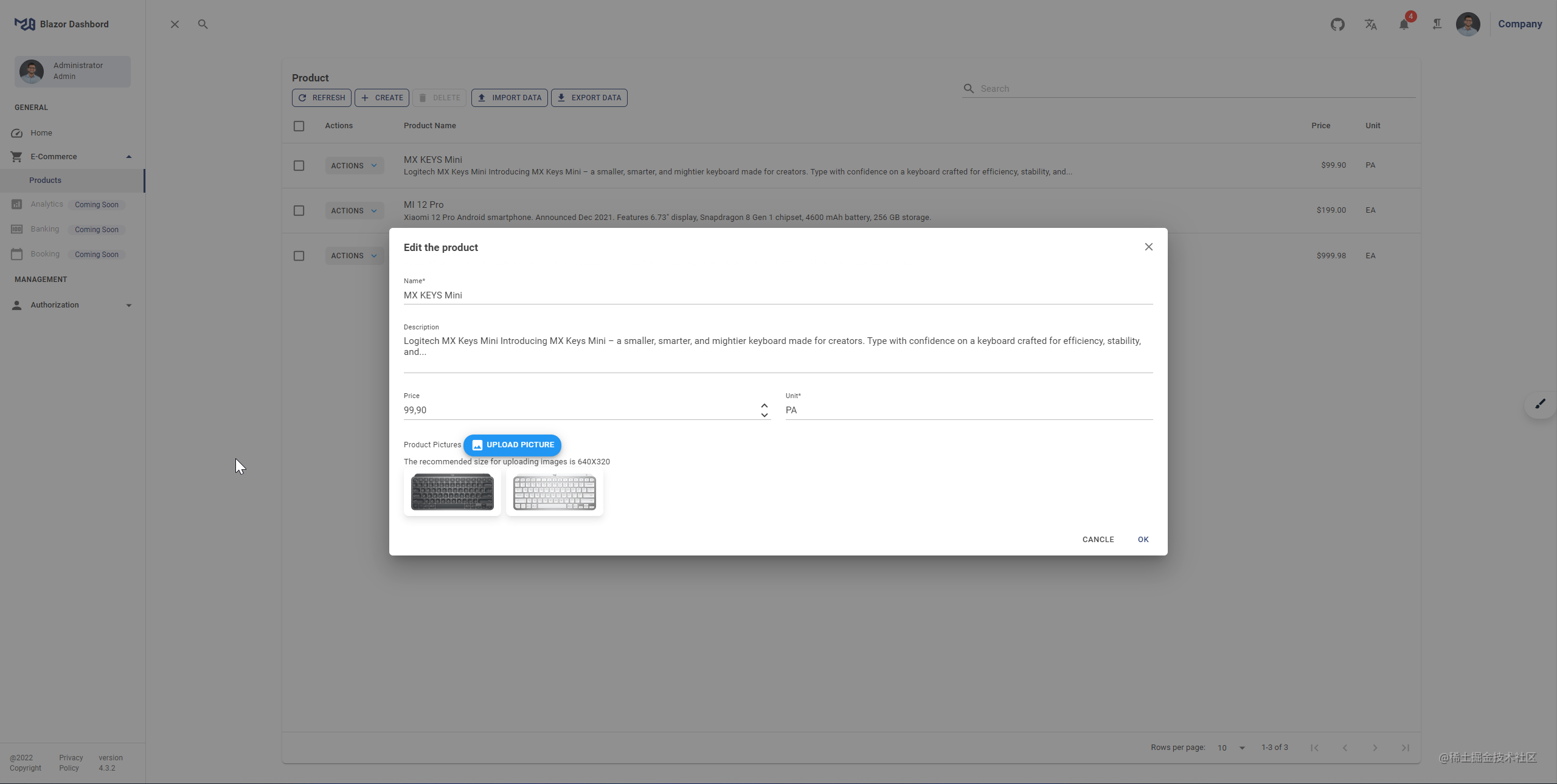 Blazor Dashboard Admin应用开发框架 - 掘金