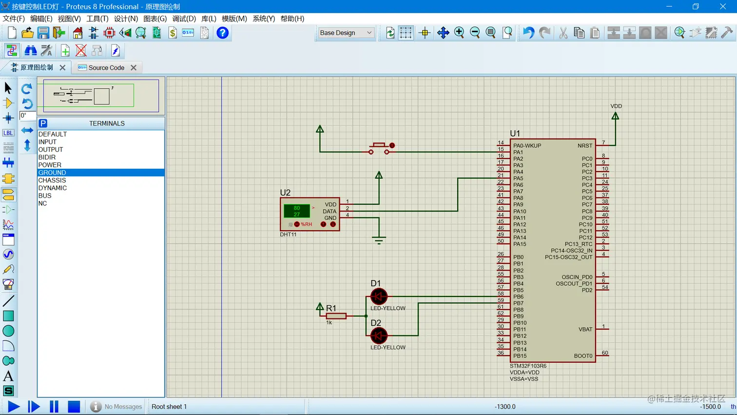 利用Proteus仿真STM32实现DHT11温湿度检测介绍Proteus仿真STM32，读取DHT11采集的温湿度，并 - 掘金