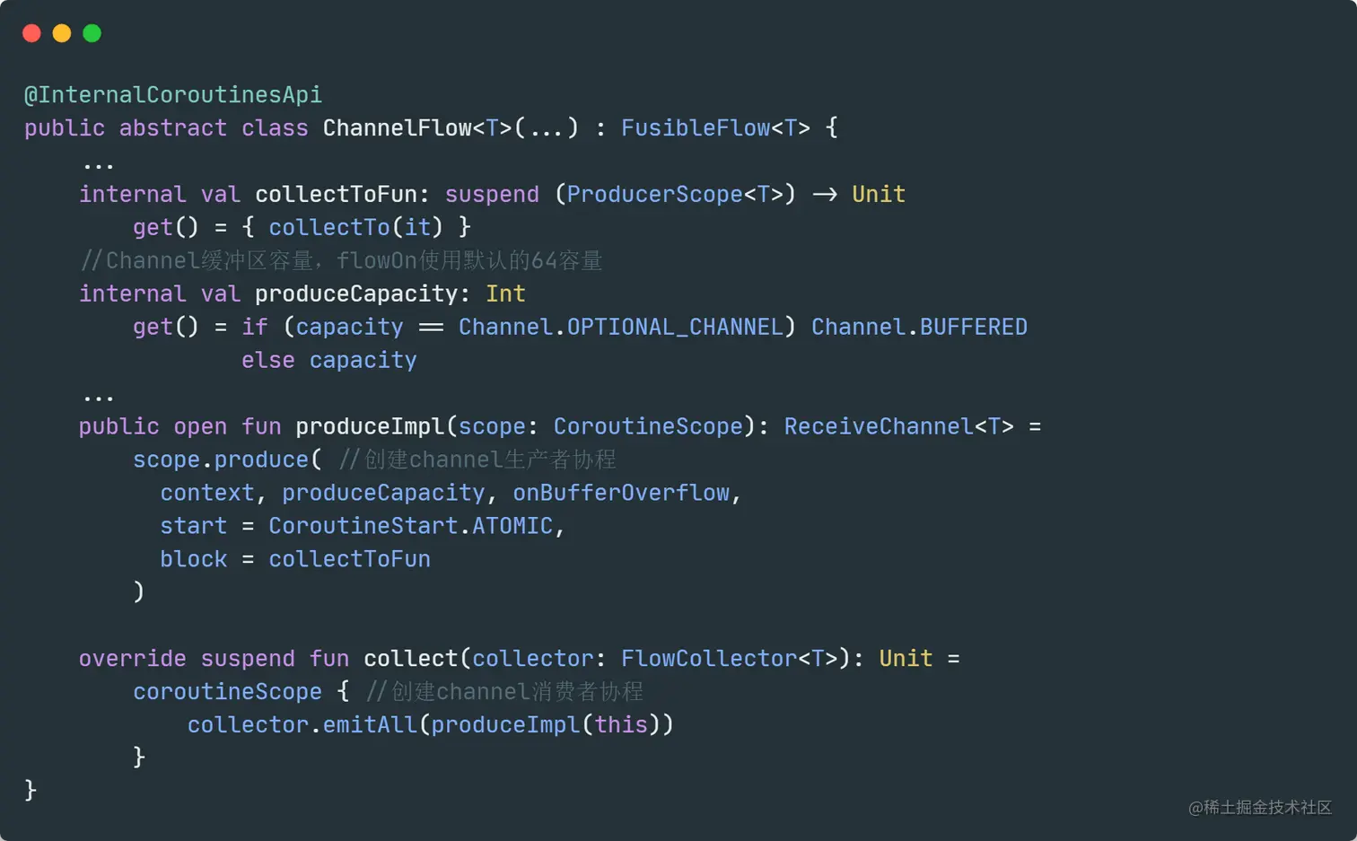 Kotlin Flow上手指南 （二） ChannelFlow继上一篇介绍了Flow的一些基本用法，足够满足大部分日常场 - 掘金