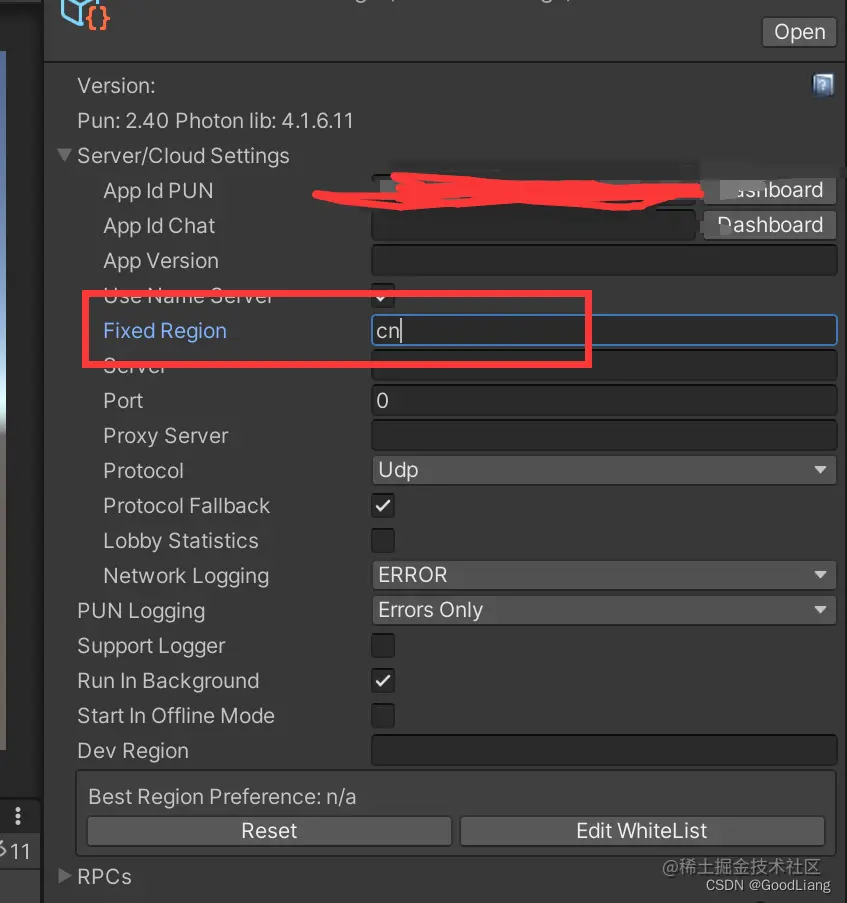 photon pun2 设置中国区photon 网址 先创建一个app，这里的appid等等会用到 中国区 步骤 访问中 - 掘金